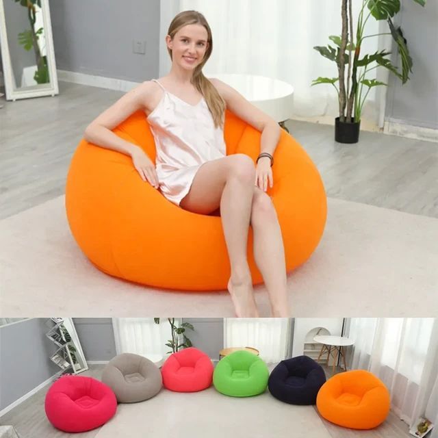 Large Lazy Inflatable Sofa Chairs PVC Lounger Seat Bean Bag Sofas Pouf ...