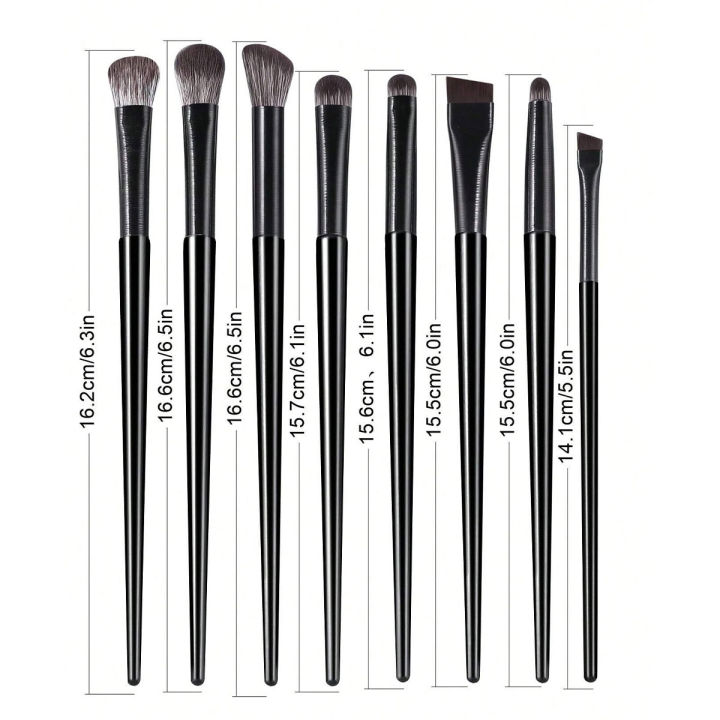 8pcs/Set Black Portable Eye Shadow Makeup Brush Kit | Daraz.lk