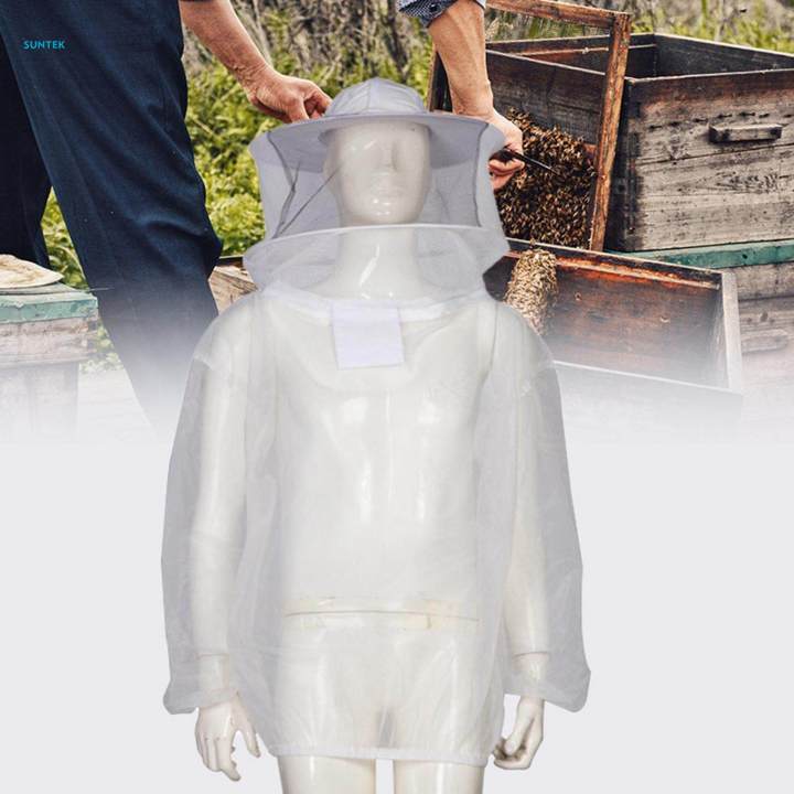 Bee Suit Beekeeper Jacket Fencing Hood Pull over Smock Round Hat ...