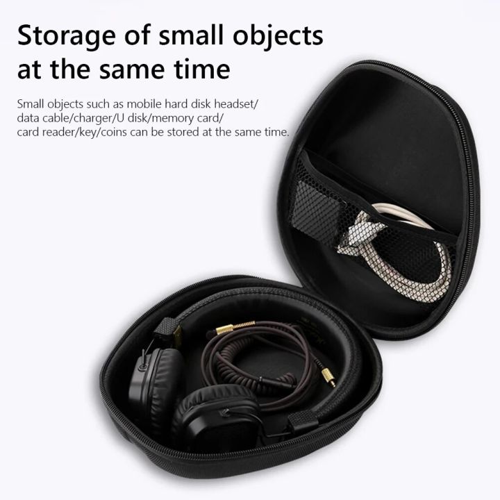 Hard EVA Headphone Carrying Case Pouch with Hook Wireless Headset Bag ...