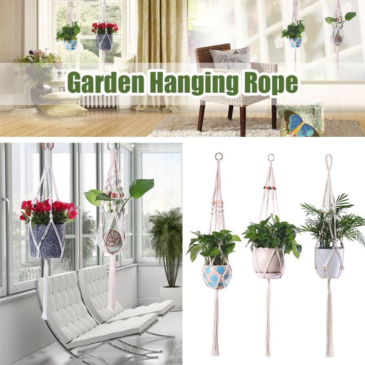 Cotton Knotted Hooks Garden Plant Hanger Flower Pot Holder Hanging ...