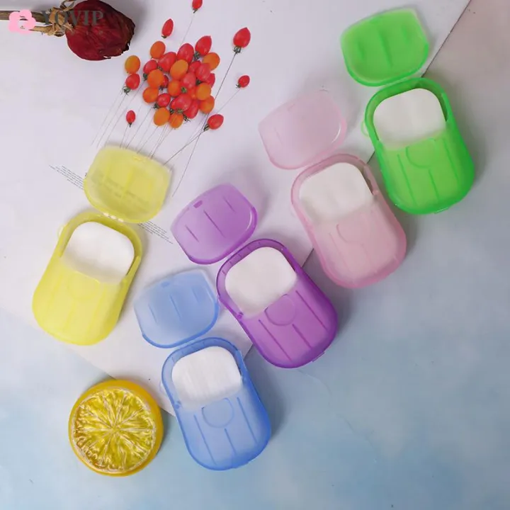 20pcs/box Disposable Soap Paper Clean Scented Slice Foaming Box Mini ...