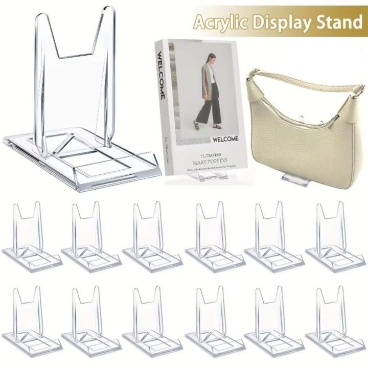 5Pcs New Adjustable Sliding Clear Display Stand Transparent ...