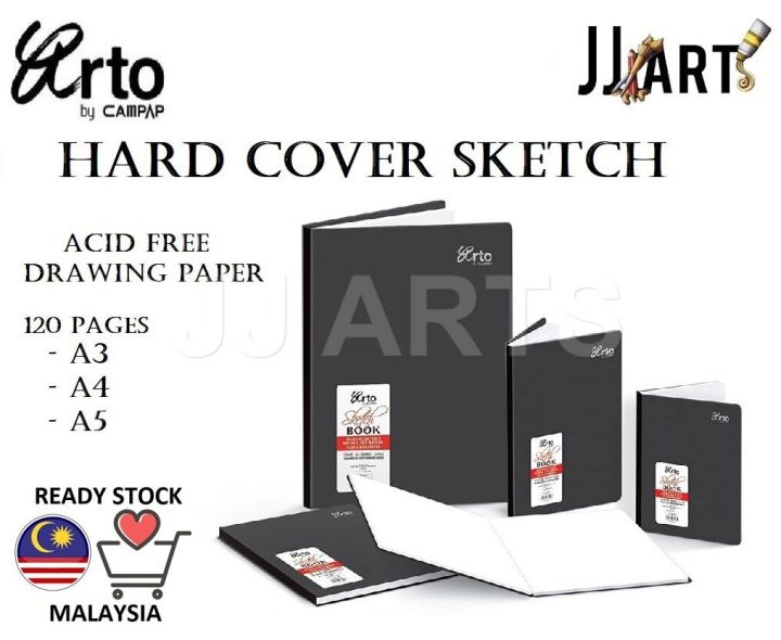 Campap Arto - A3 / A4 / A5 Hard Cover Sketch book (Acid free drawing ...