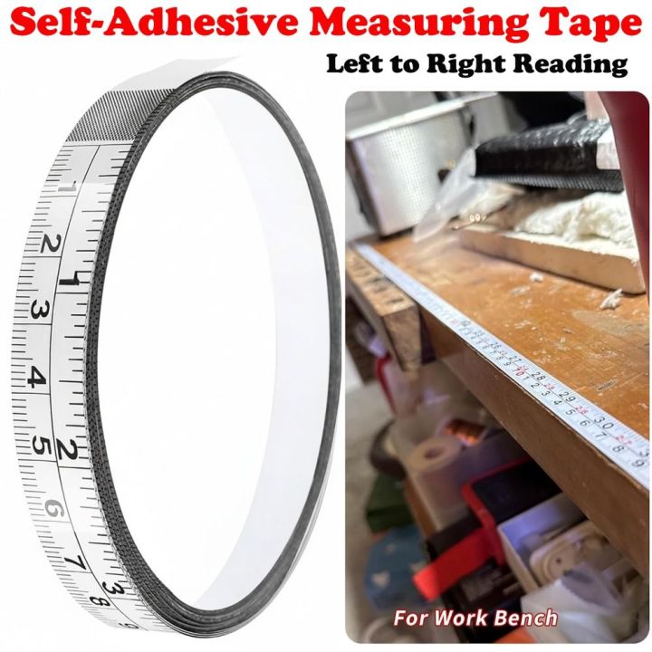Durable Self-Adhesive Measuring Tape Imperial and Metric Scales Steel ...