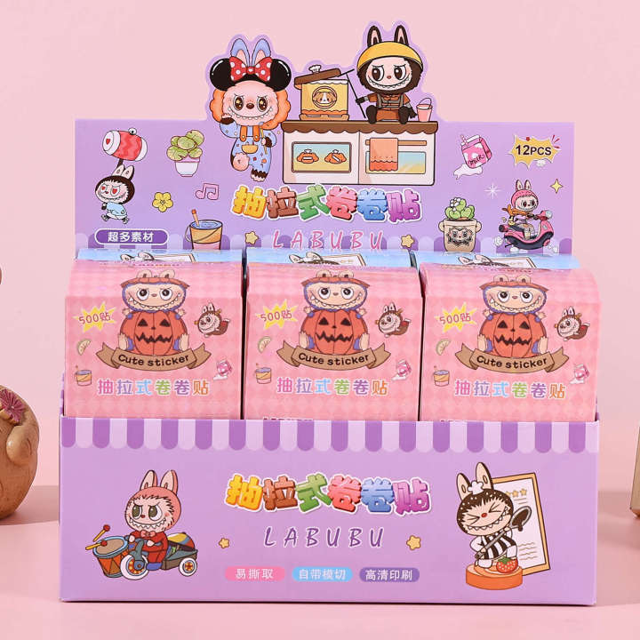 Cross-border New Style Labubu Pull-out Roll Creative Cute Student Color ...