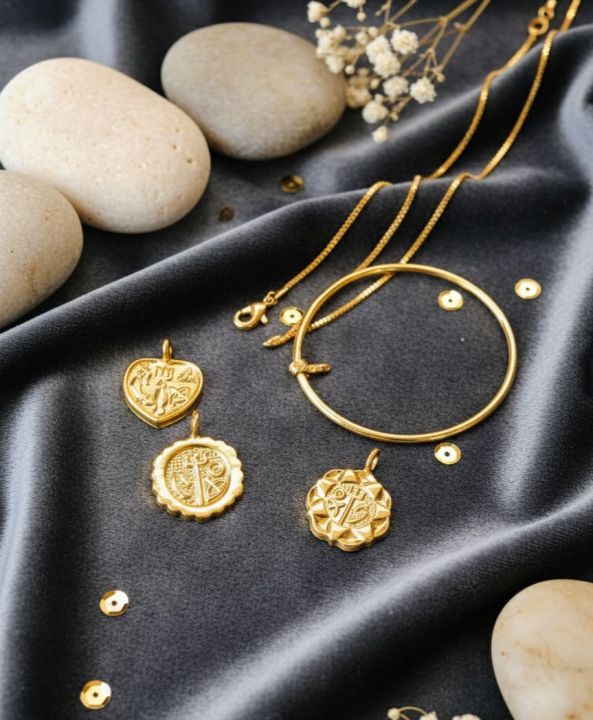 22K Gold plated baby jewellery set panchauda, 💕baby Mondial bangle and ...