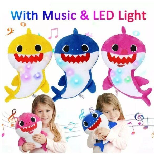Baby Shark Plush Led Singing Plush Toys Music Doll With English Song