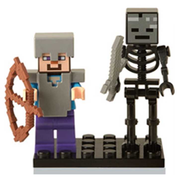 Single Sale Minecraft Building Blocks Game Series Steve Skeleton Zombie ...