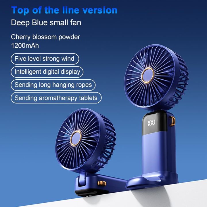 LED Digital Display Fan Portable Handheld Fan, Hand Held/Neck/Desk ...