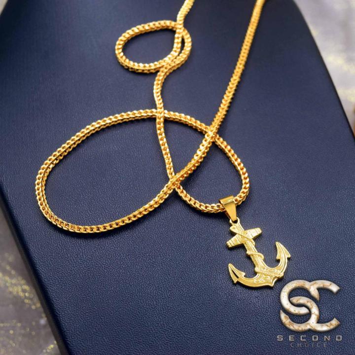 Gold Plated 18/24 Inch 2.5mm singapore square fox chain with Ancor ...