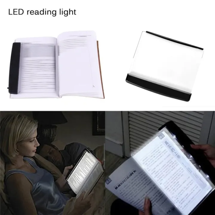 Creative LED Book Light Reading Night Light Flat Plate Portable lampara ...