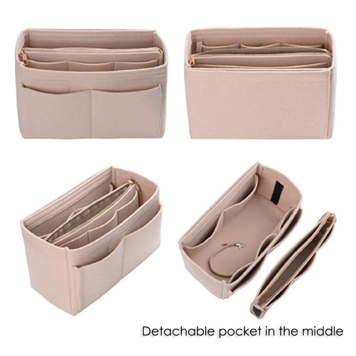 ABS Inner Felt Handbag Organizer Portable Perfume Cosmetic Shaper Tote ...