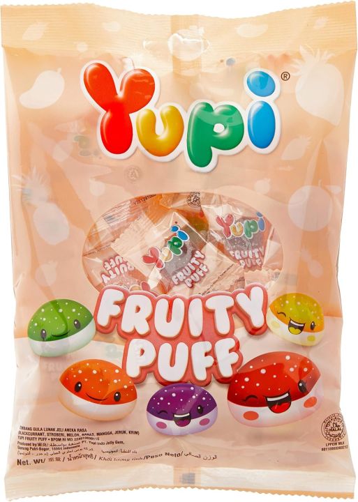 Yupi Fruity Puff Gummy Candy, 110g, Delicious, Soft & Chewy Fruity ...