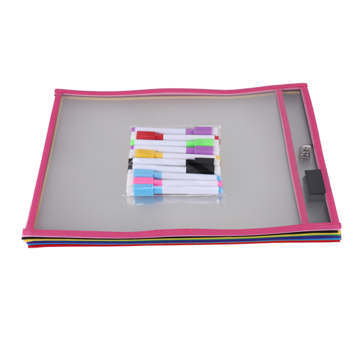 Dry Erase Pockets Sleeves, (10 Pack) A4 Paper Job Ticket Holders ...