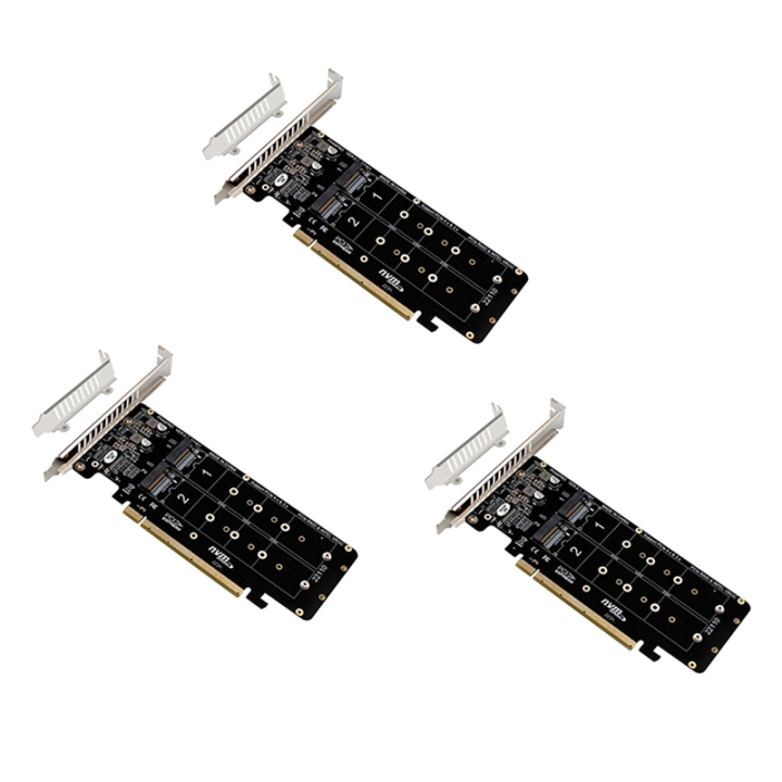 4X Double-Sided 4-Disk NVME RAID Card PCIeX16 to M.2 M-Key NVMEx4SSD 2U ...