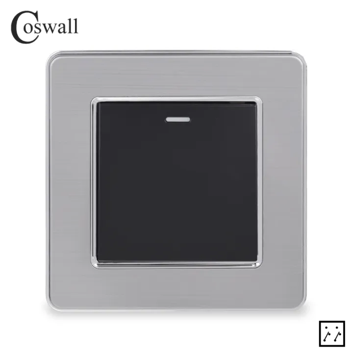 【TrendGlobe】Coswall Stainless Steel Panel 1 Gang 3 Way Intermediate ...