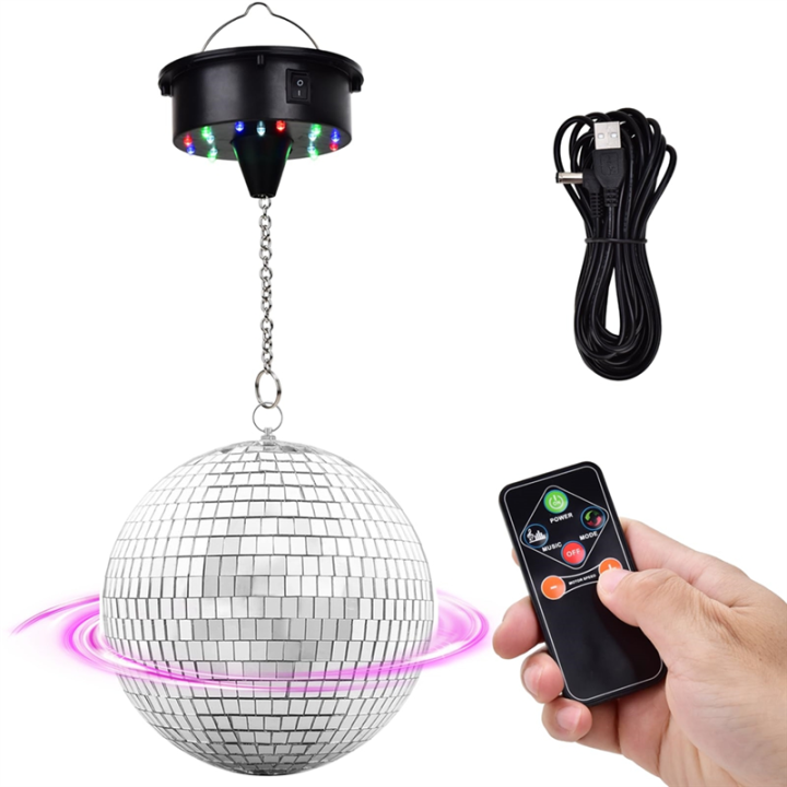 Disco Ball 6" Rotating with Motor, 6-12 RPM Adjustable Speed, for DJ ...