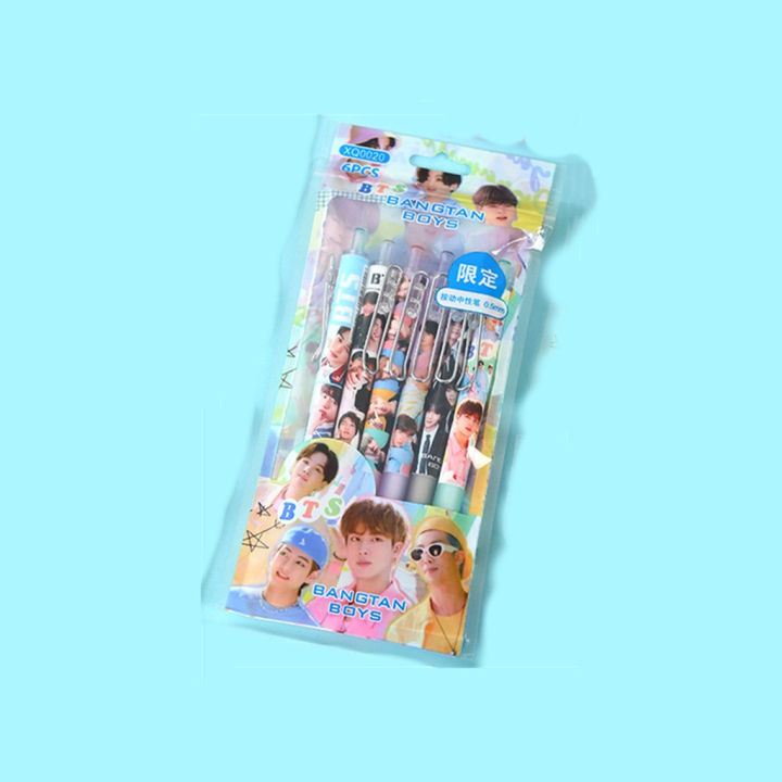 BTS Metal Hook Ball Pen Student Idol Star Gel Pens (6 Pieces) | Daraz.lk