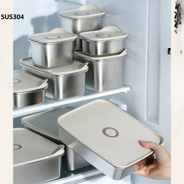 304 Stainless Steel Food Storage Container –Airtight Fridge/Freezer ...