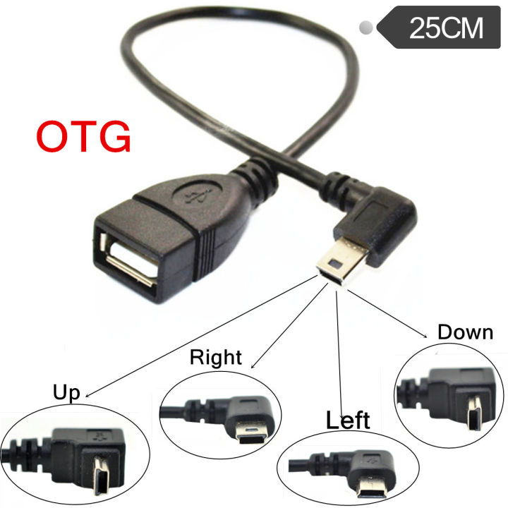 90 Degree Up Down Left Right Angled Mini Usb Otg Cable Usb 2.0 Female ...