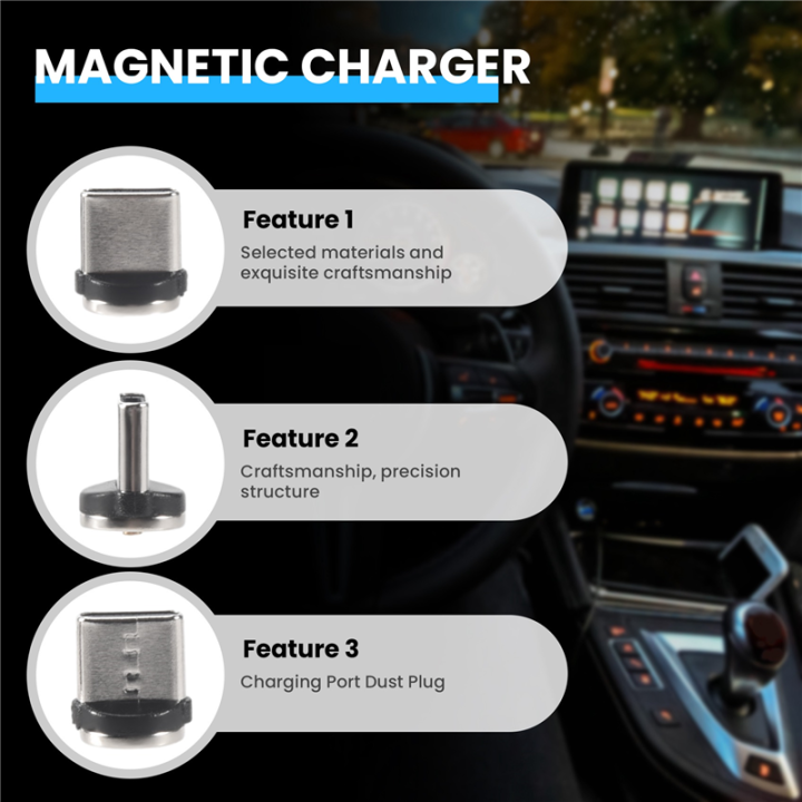 10PC/SET Round Magnetic Cable Plug 8 Pin Type-C Plugs Fast Charging ...