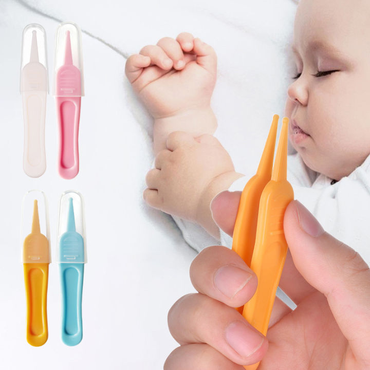 1/4Pcs Baby Flashlight Dig Booger Clip Infant Clean Ear Nose Navel Tool ...