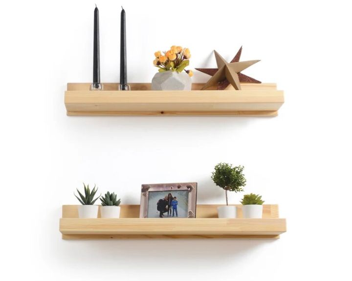 Modern Floating Picture Ledge Shelf | Wooden Photo Ledge Floating Shelf ...