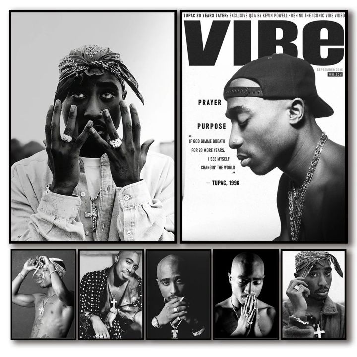 Black and White Pop Hip Hop Rapper 2PAC Posters Tupac Music Album Cover ...