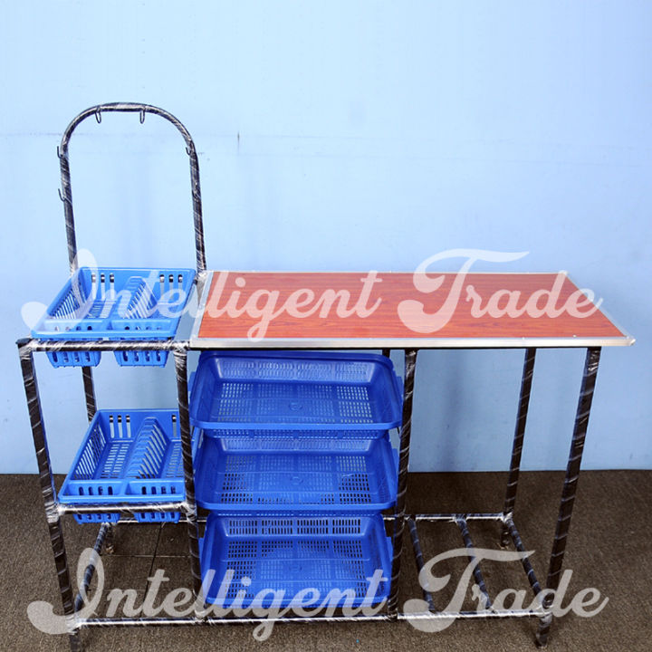 Gas Cooker Table Stand with Cutlery and Dishes Rack | Daraz.lk