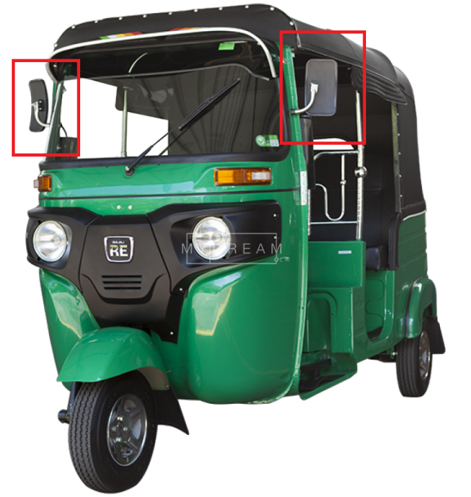 Squre Standers size genuine Three wheeler side mirrors set Fits Bajaj ...