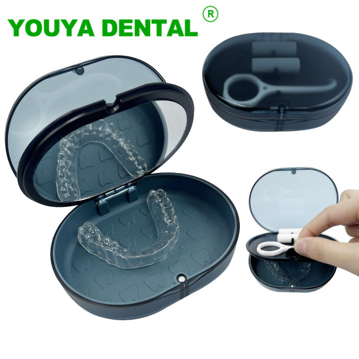 2 layers Orthodontic Retainer Box Mouth Guard Braces Aligner Case With ...