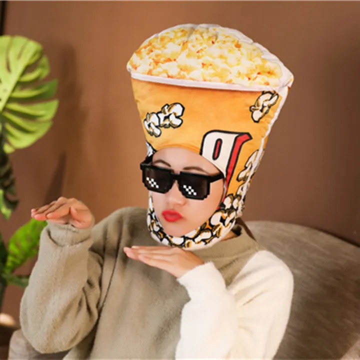 Popcorn Fries Plush Cap Hat Children Funny Party Cap Cosplay Food ...