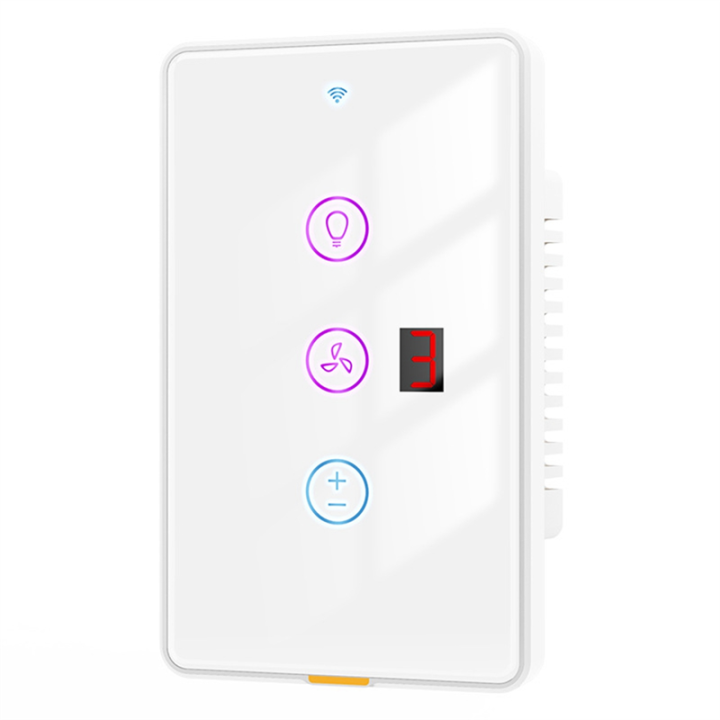 Tuya Smart Fan Light Switch Touch Wall Panel Voice Timer Control APP ...