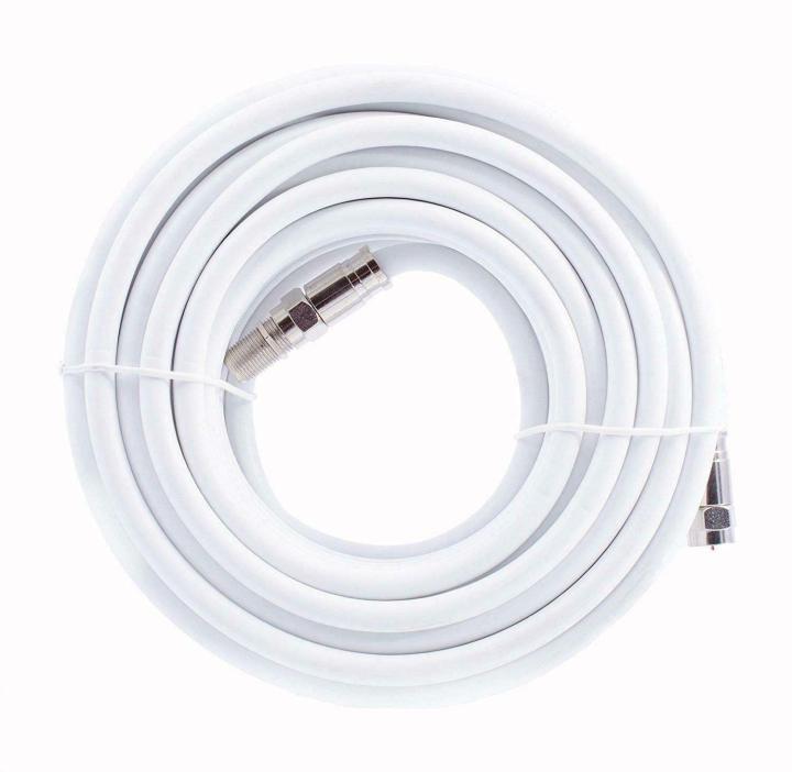 RG6 Coaxial Cable White 75 Ohm F-Connector on Each End UL Listed RG-6 ...