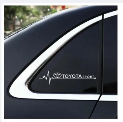 2pcs white toyota heart beat stickers for cars side mirror,windows car ...