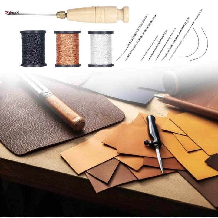 Leather Sewing Waxed Thread Cord Sewing Awl Pins for Leather Sofa Hats ...
