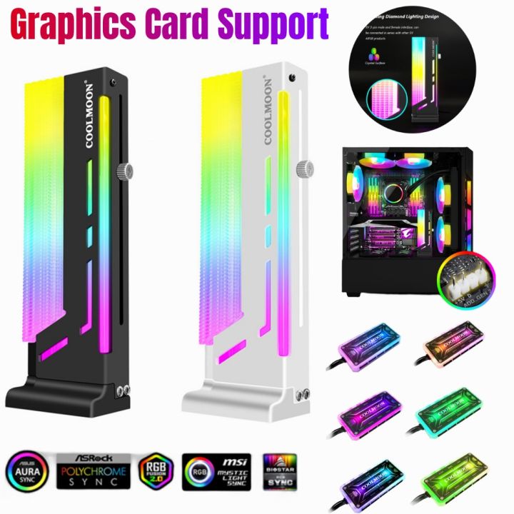 Coolmoon Cm-Gh2 Graphics Bracket Vertical Gpu Support 5v A-Rgb Racks ...