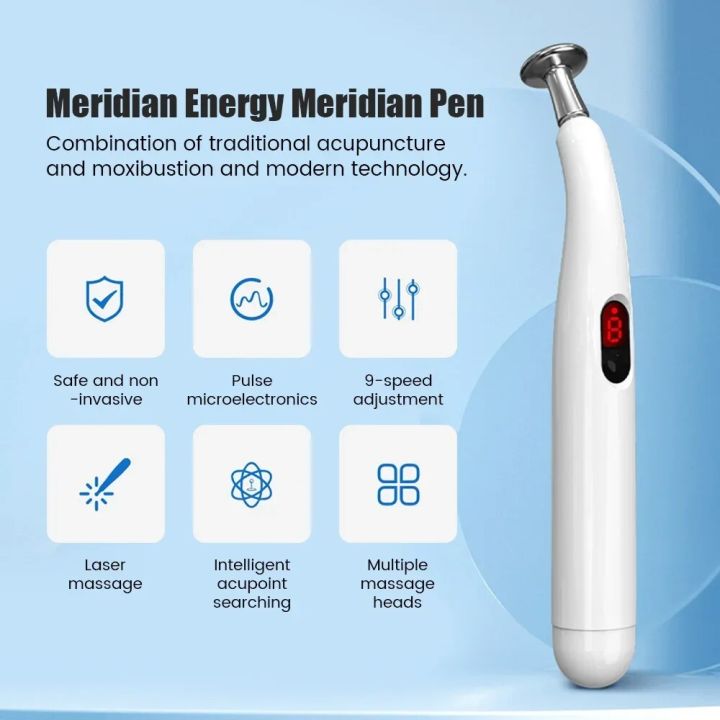 5 Head Electric Laser Acupuncture Pen Electronic Meridian Energy ...