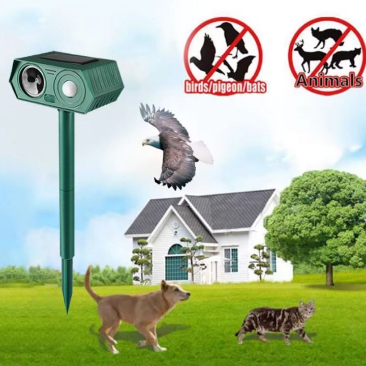 Dog Barking Deterrent High Volume Sound Solar Animal Flashing Light ...