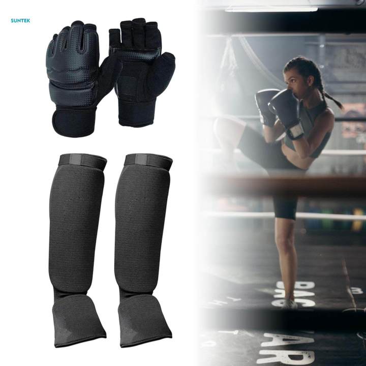 Shin Guards Muay Thai Kickboxing Training Protection Leg Pads ...