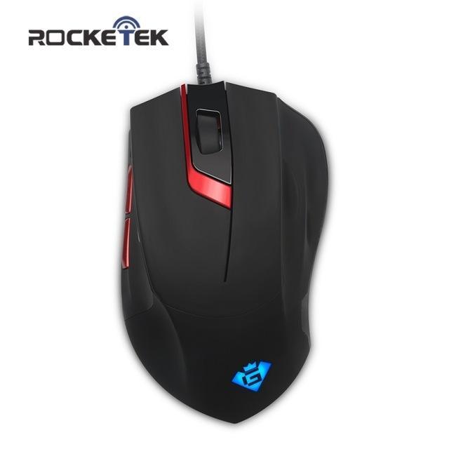 Rocketek USB wired Gaming Mouse 3200 DPI 7 buttons optical programmable ...