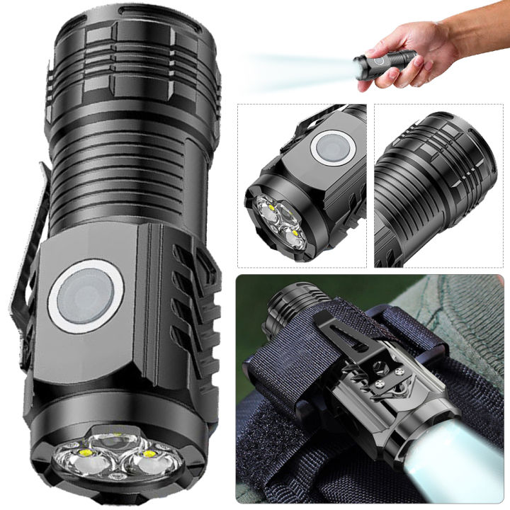 Handheld Flash Light USB Charging Portable Working Torch 500mAh Mini ...