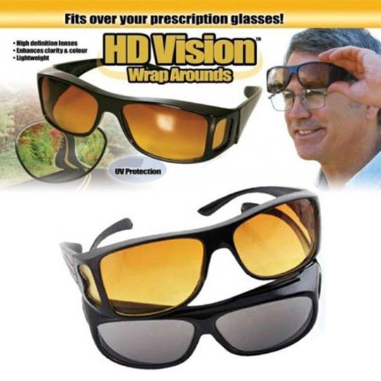 HD Vision Wraparound Day & Night Vision Driving Glasses 2pcs | Daraz.lk