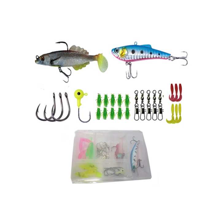 Rubber Fishing Lure & Hook set 24 pcs | Daraz.lk