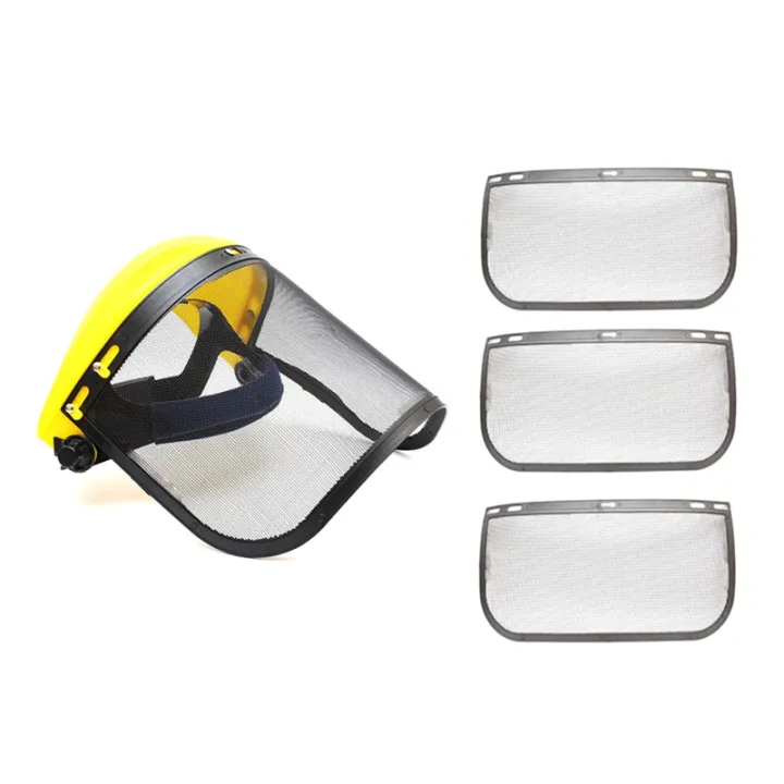 (GGBR)-Garden Grass Trimmer Safety Helmet Hat with Full Face Mesh ...