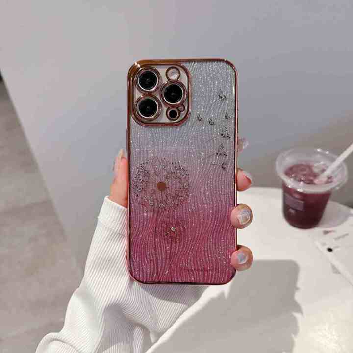 HODON Gradient Electroplated Dandelion Water Ripple Phone Case for ...