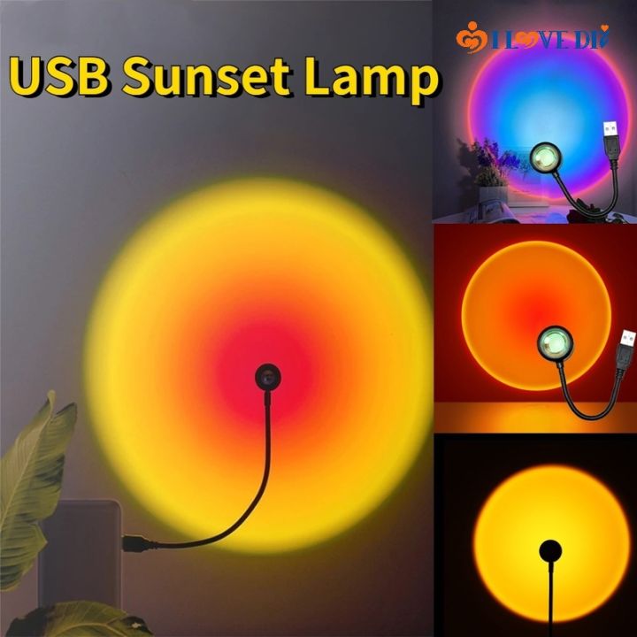 Colorful Sunset Projection LED Atmosphere Light with USB Plug/ Coffee ...