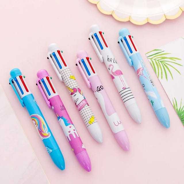 Flamingo Ballpoint Pen Unicorn Ballpoint Pen 6 Color Ink Pen ...