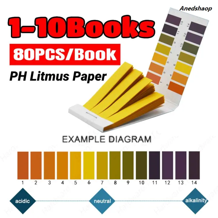 NEW Anedshaop 1 Book=80 Strips Professional 1-14 PH Litmus Paper PH ...